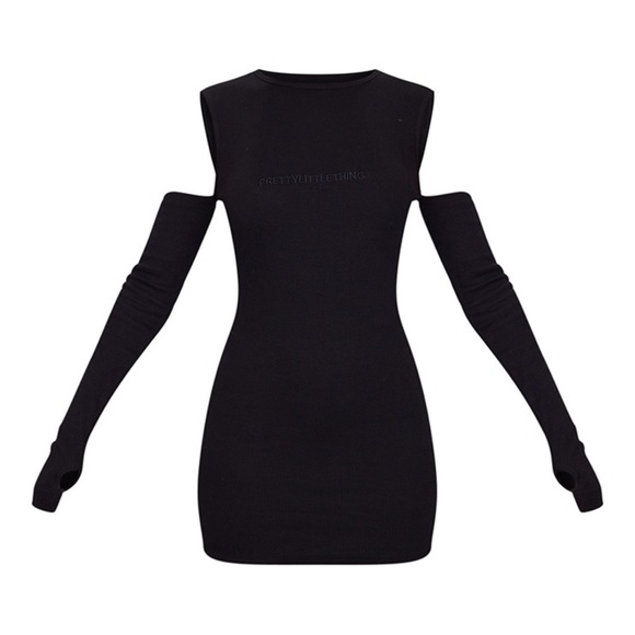 PrettyLittleThing | Dresses | Nwt Plt Black Mini Rib Binding Detail ...